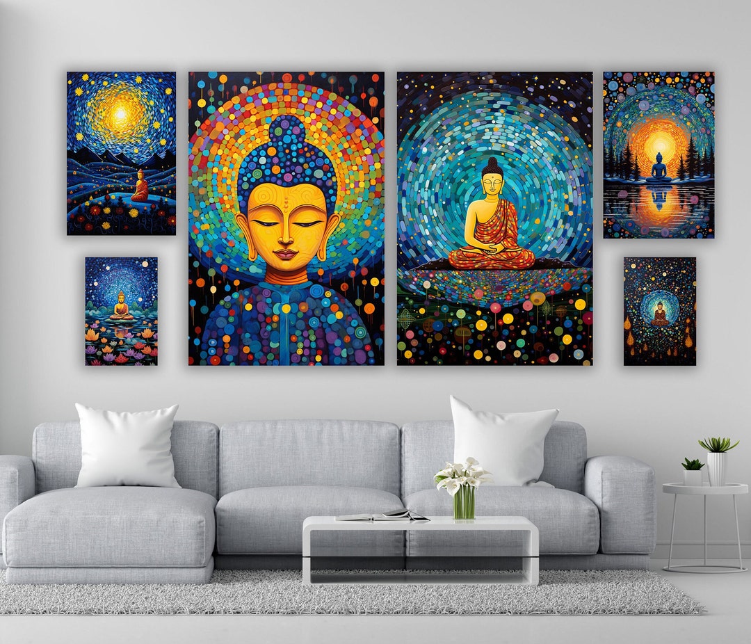 22 Buddha Art, Retro Large Prints, 22 Large Prints Bundle, 15 Feet 72 ...