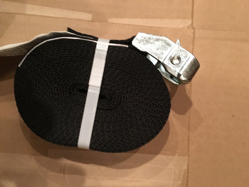 Set (2) of 1.5" Wide Black Nylon Hanging Straps (15 Foot Cinch Straps ...