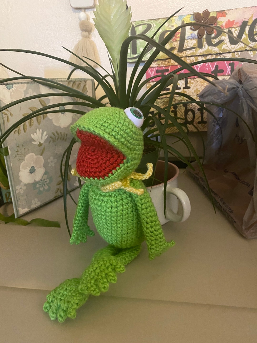 Hand Crocheted Kermit Toy - Etsy