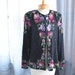 Jacket Black Silk Rose Floral Sequins - Etsy