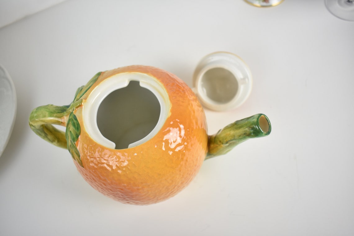 Ceramic Tea Pot Unique Orange Teapot Ceramics Arts and - Etsy