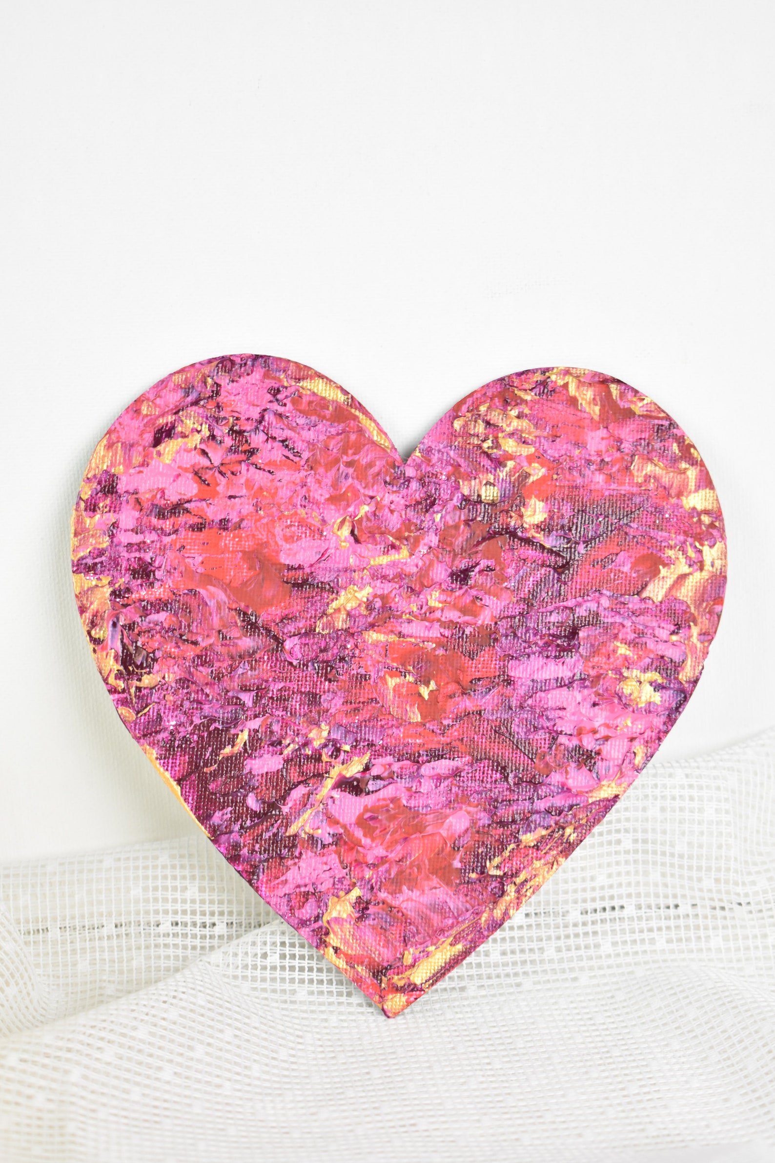 Heart Original Acrylic Painting Heart Painting on Canvas - Etsy