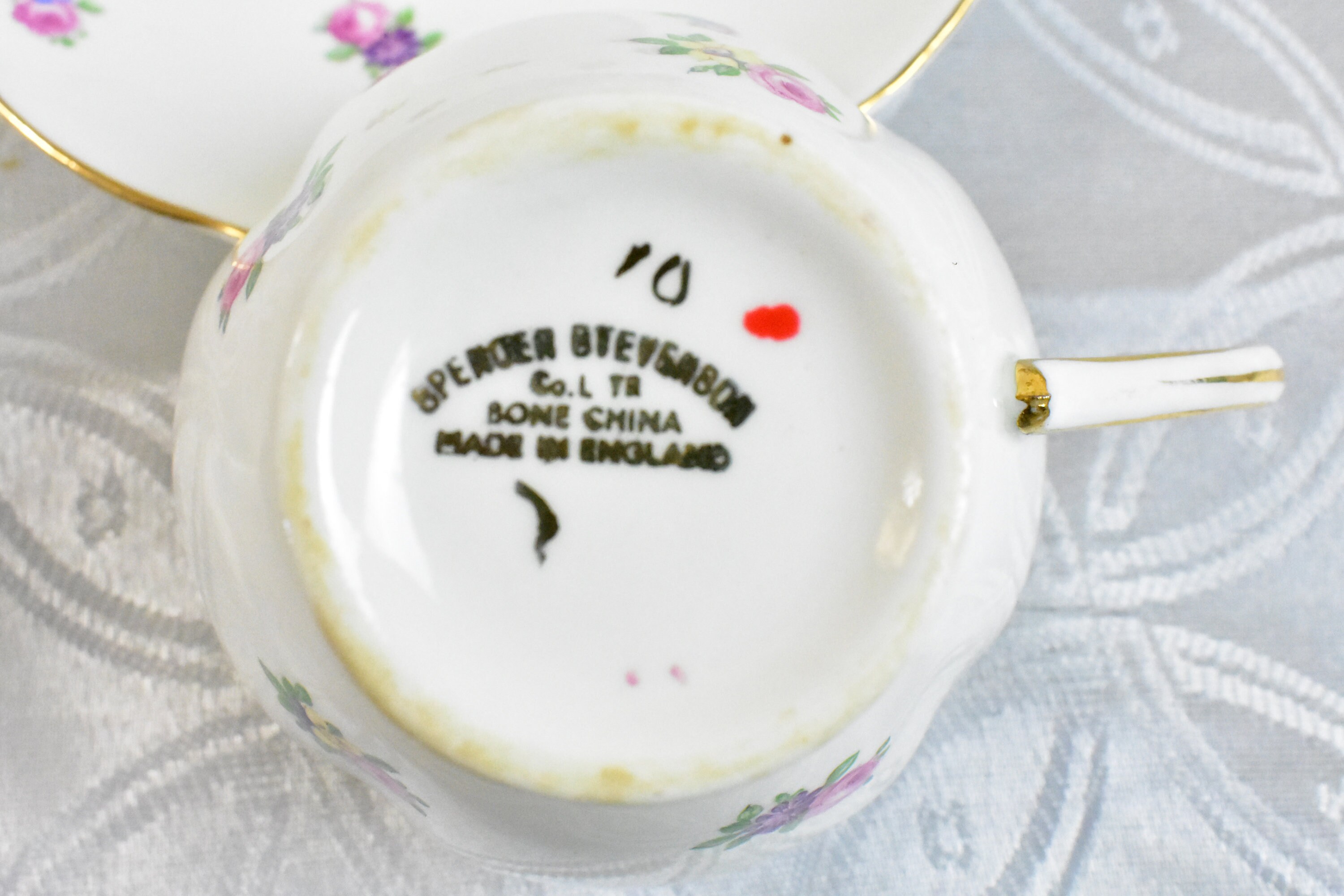 SPENCER STEVENSON Bone China Teacup and Saucer Set Made in - Etsy