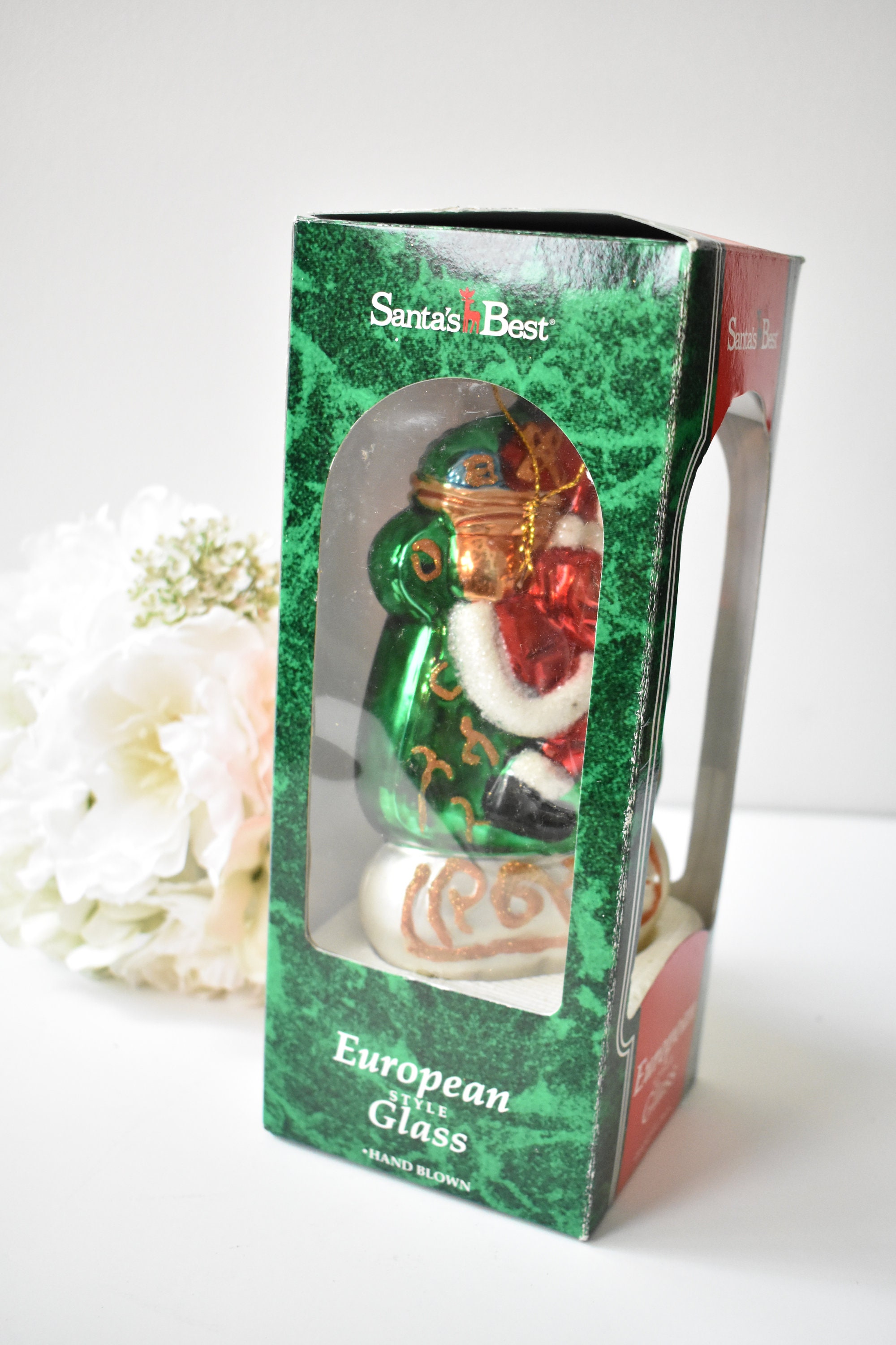 Vintage Santa Claus Glass Christmas Ornament, Santa’s Best Ornament ...