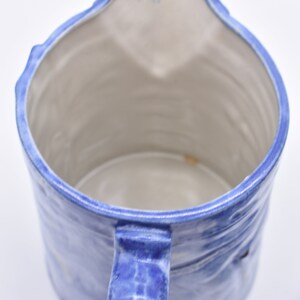 Denim Ceramic Pitcher With Lid, Hand Painted Floral Vase, Blue Jean ...