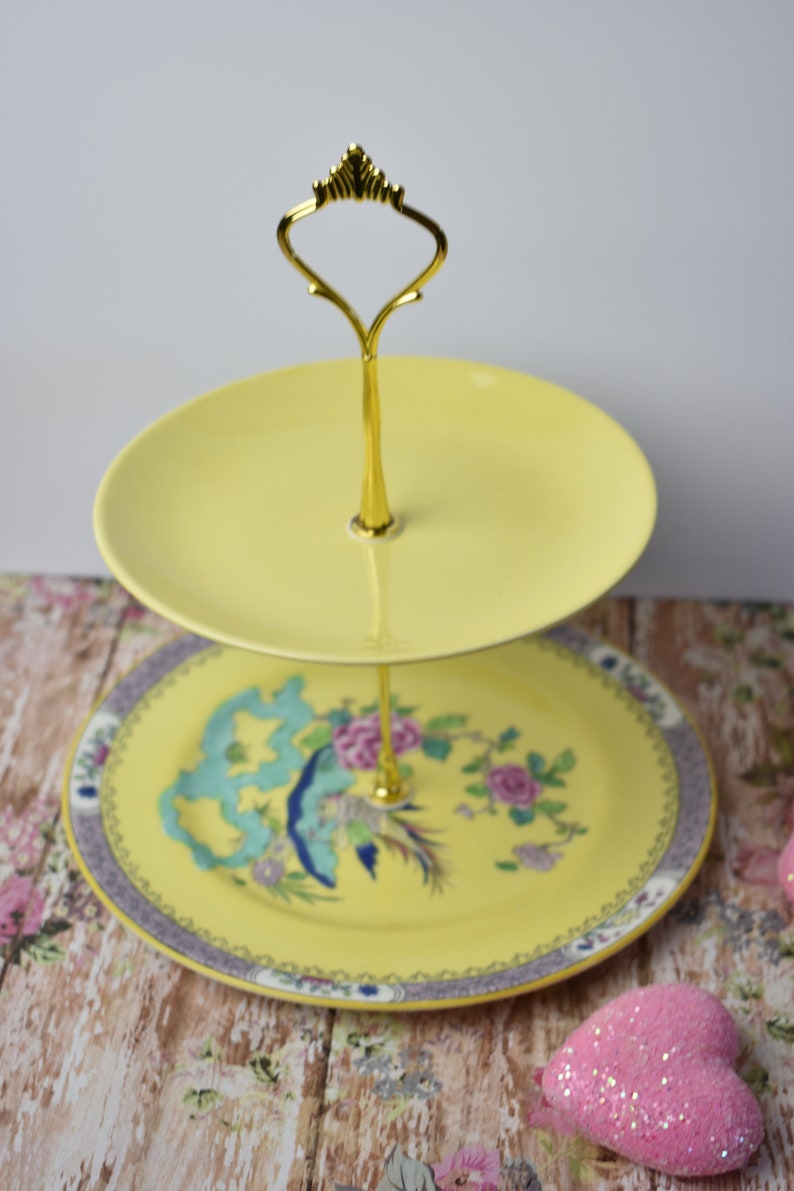 Cake Stand Server 2 Tiered Server Pastry Stand Cupcake Stand | Etsy