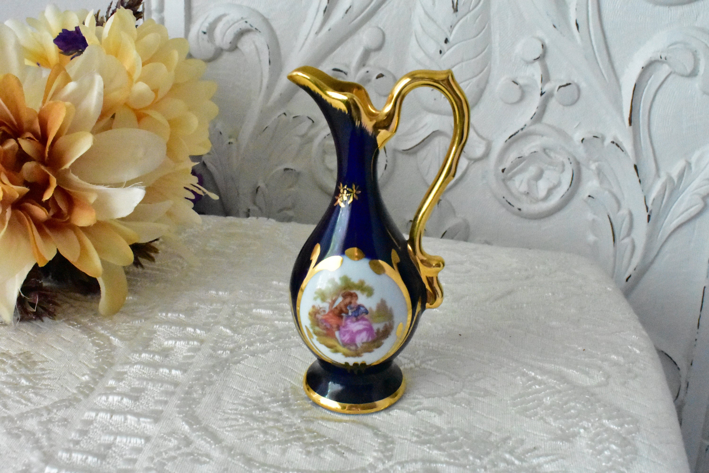 Fine Art Ceramics Miniature Blue Pitcher Vintage Art & Collectibles ...