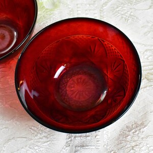 Real RED GLASS Bowl, Rich Translucent, Pressed Glass Bowls - 2 , #K6 - Etsy