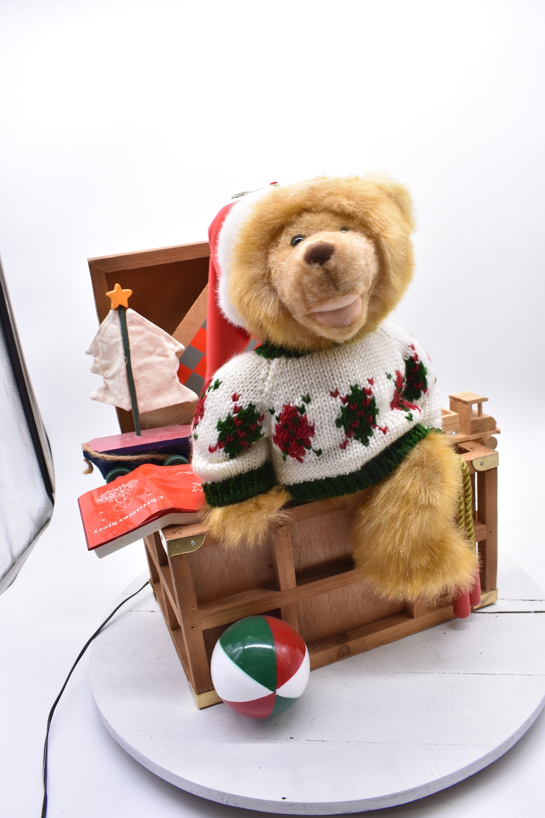 Vtg Santa’s Best Cubby Bears Animated Teddy Bear in Toy Chest W/box ...