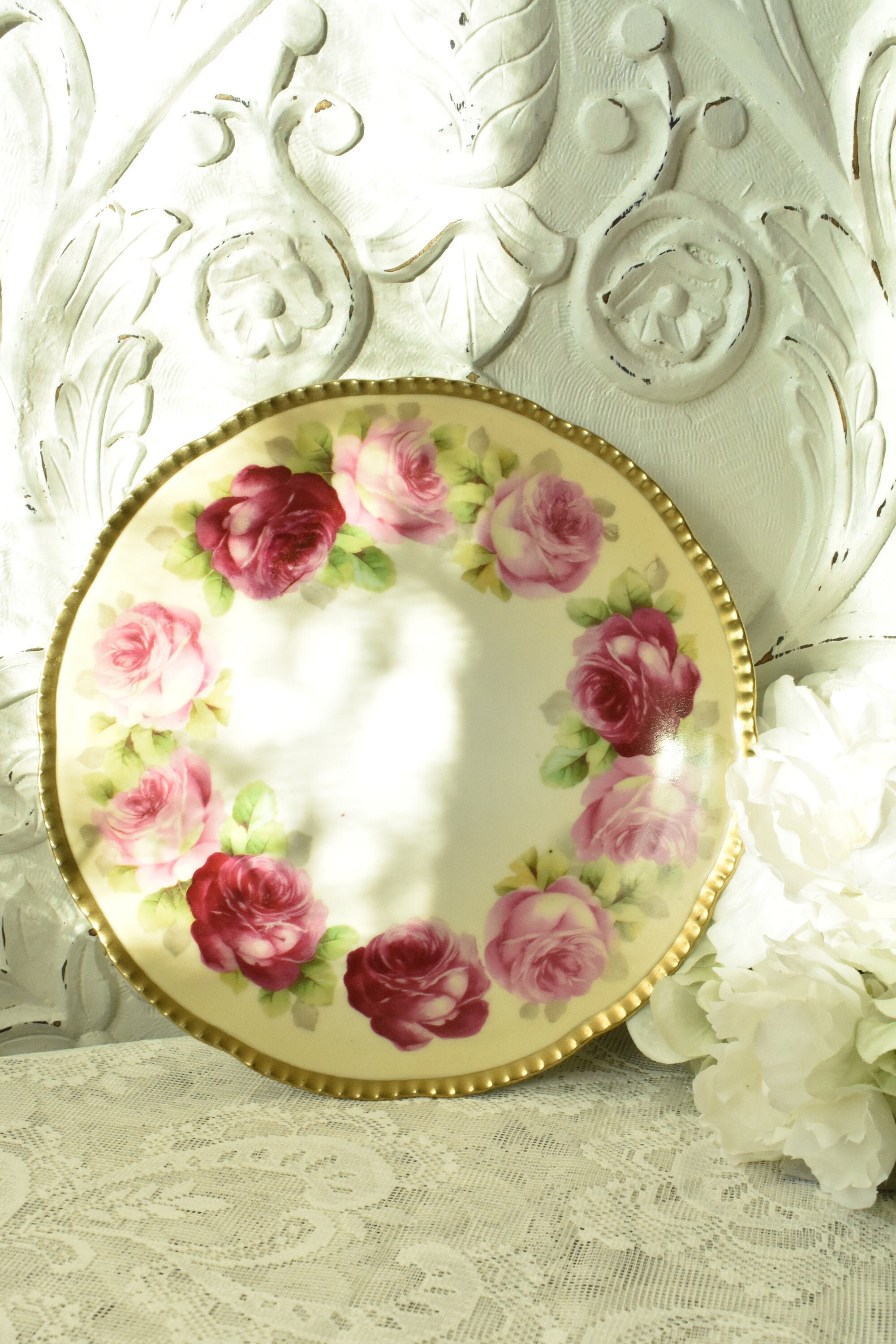 Antique Original Prussia Pink Roses Plate. 12092019 - Etsy
