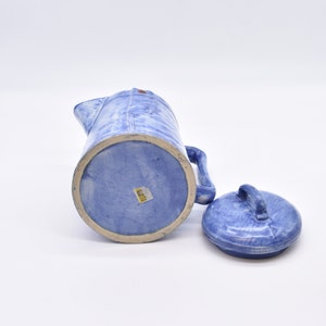 Denim Ceramic Pitcher With Lid, Hand Painted Floral Vase, Blue Jean ...