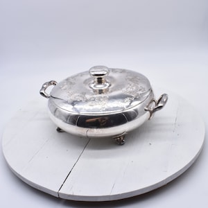 SILVERPLATE LIDDED Covered Serving Dish, Elegant Dinnerware Hot Foods ...