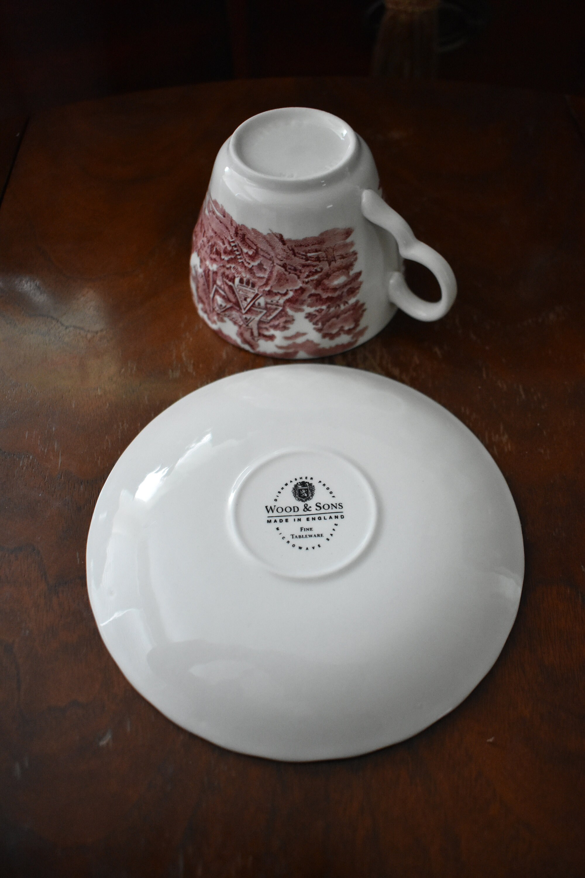 Red Transferware Tea Cup Wood and Sons England B22 - Etsy