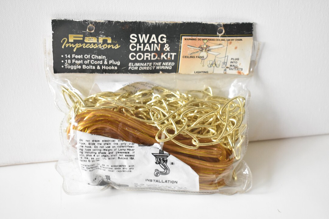 14' Polished Brass (gold) Steel Lamp Chain, Bright Shiny Gold Hanging ...