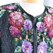 Jacket Black Silk Rose Floral Sequins - Etsy
