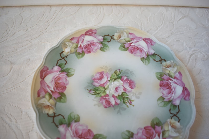Vintage M Z Austria Hand Painted Porcelain Plate Roses, #T001 - Etsy