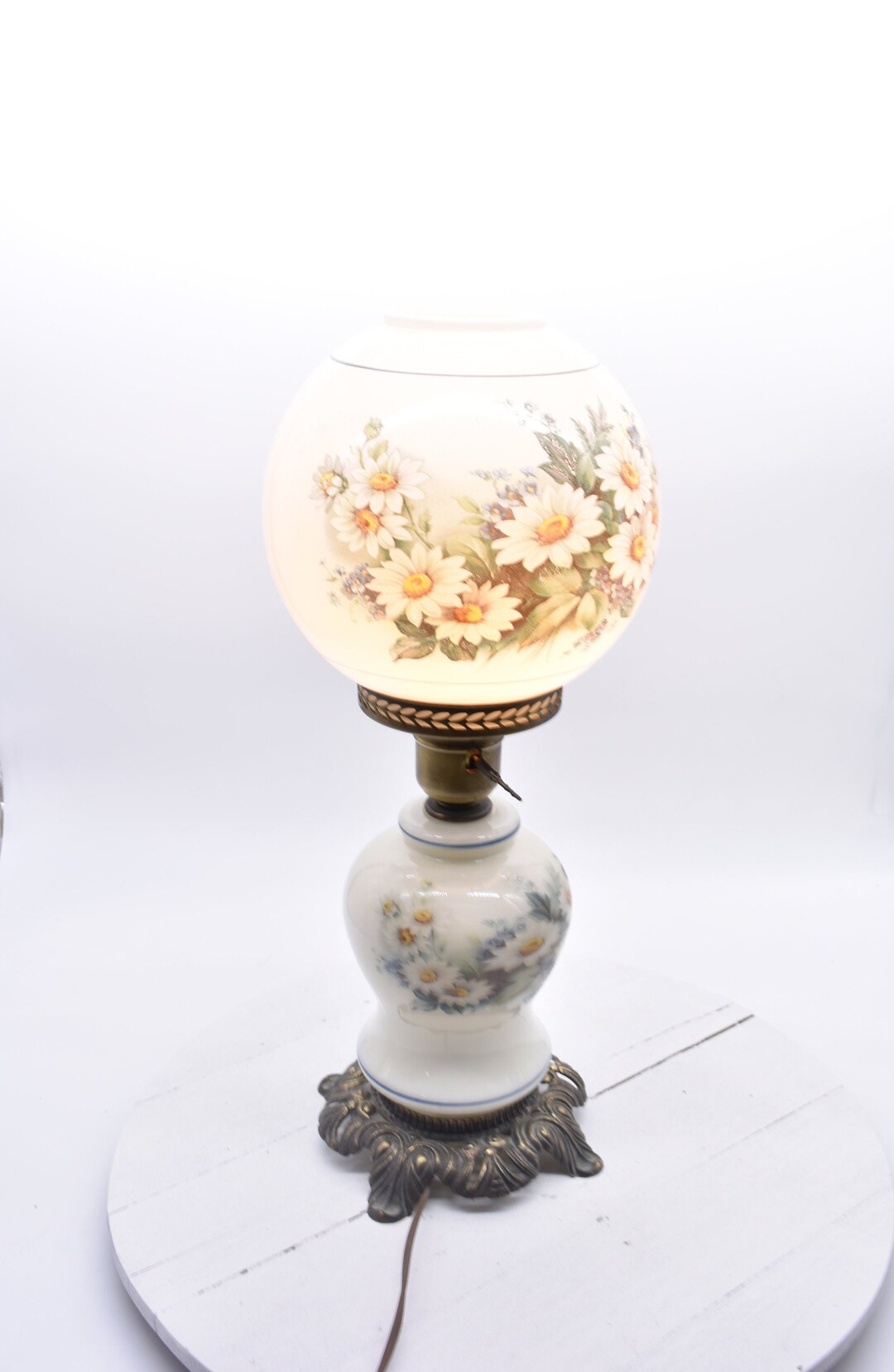 Vintage Hurricane Lamp "gone With the Wind" Table Lamp, Parlor Lamp ...
