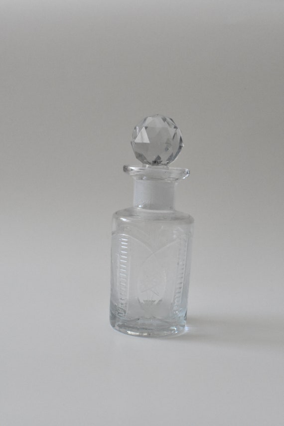 Vintage Clear Glass Bottle Etsy