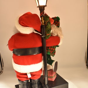Vintage 1993 Holiday Creations Animated Santa With Girl & Lighted Lamp ...