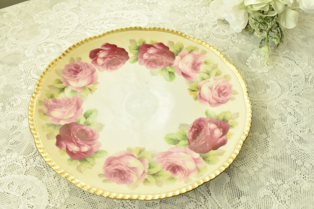Antique Original Prussia Pink Roses Plate. #12092019 - Etsy