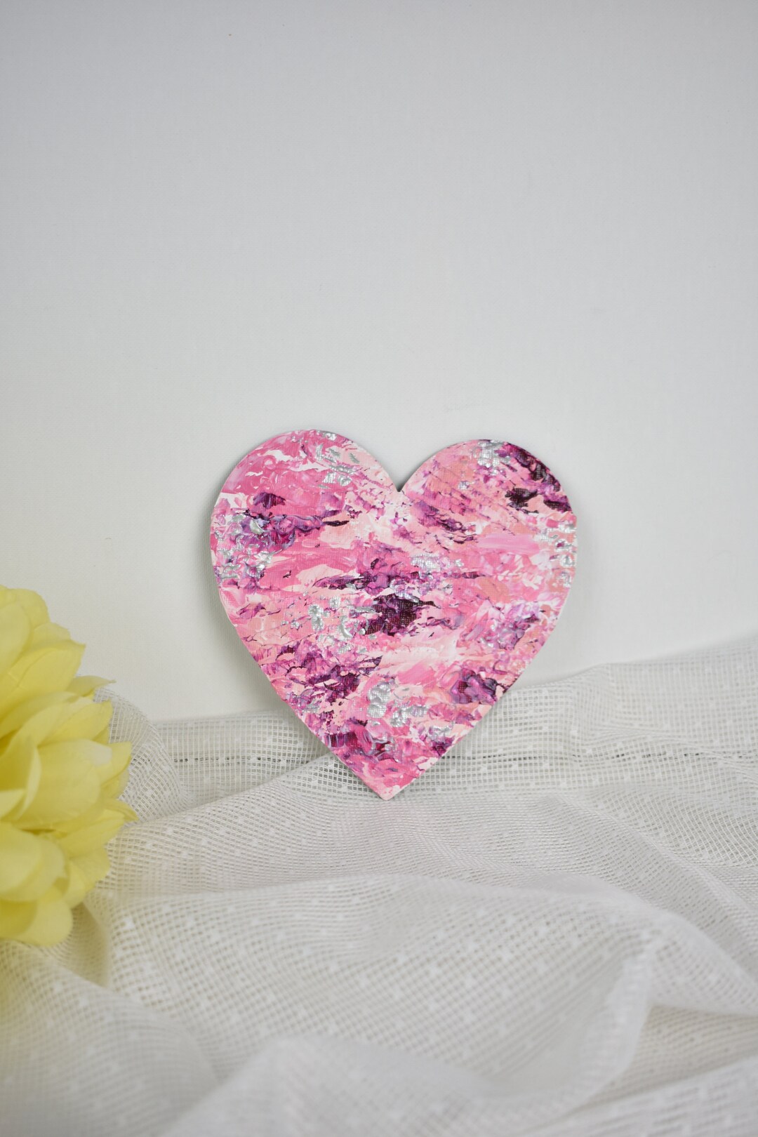 Heart Original Acrylic Painting, Heart Painting on Canvas, Love Heart ...