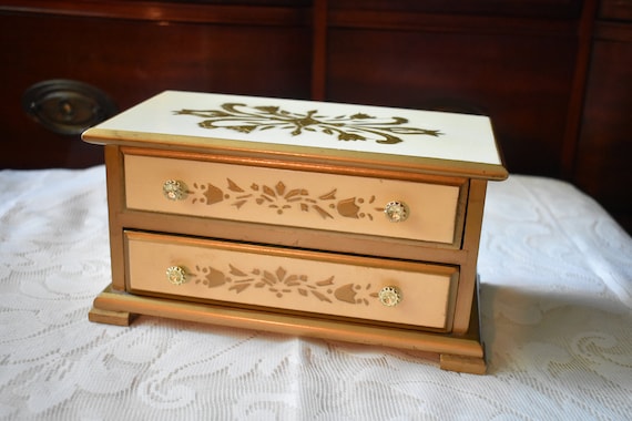 Vintage Florentine Jewelry Music Box - Gem