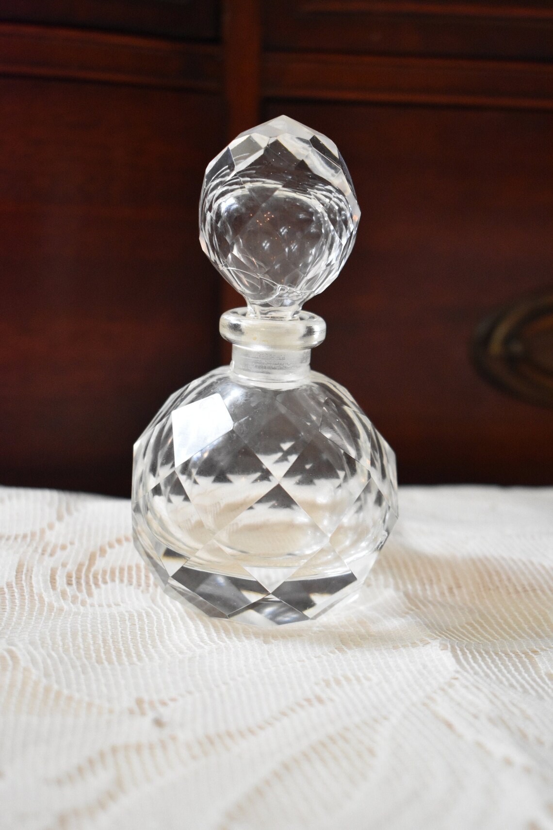 Vanity Bottle, Crystal Glass Perfume Bottle, Glass Perfume Bottle Clear ...