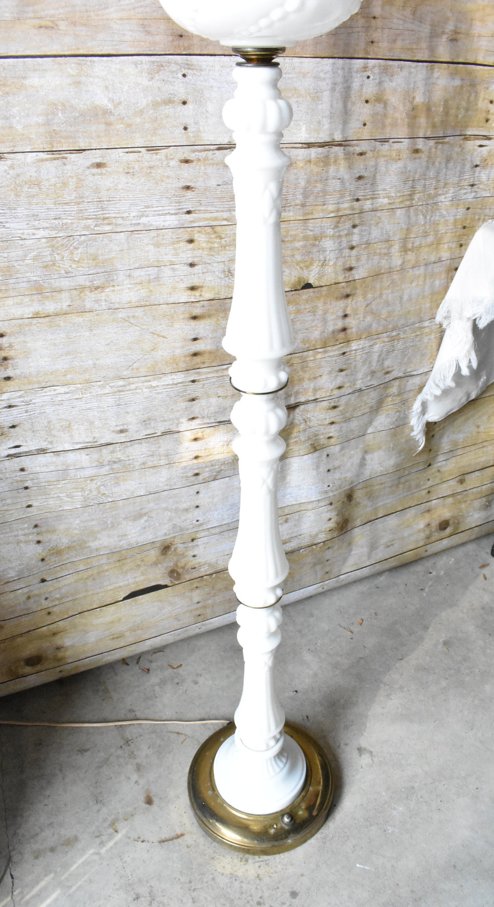 Antique Solid Milk Glass Floor Lamp Victorian Rare Cool Bottom Etsy