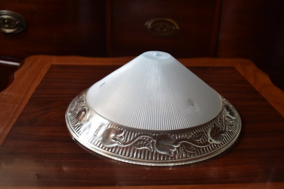 Vintage Beautiful Art Deco Blue Glass Light Shade Blue Glass - Etsy