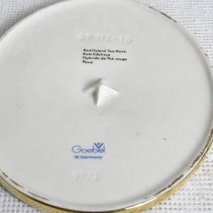 Vintage Goebel Hand Painted Porcelain Plaque Red Hybrid Tea Rose West ...
