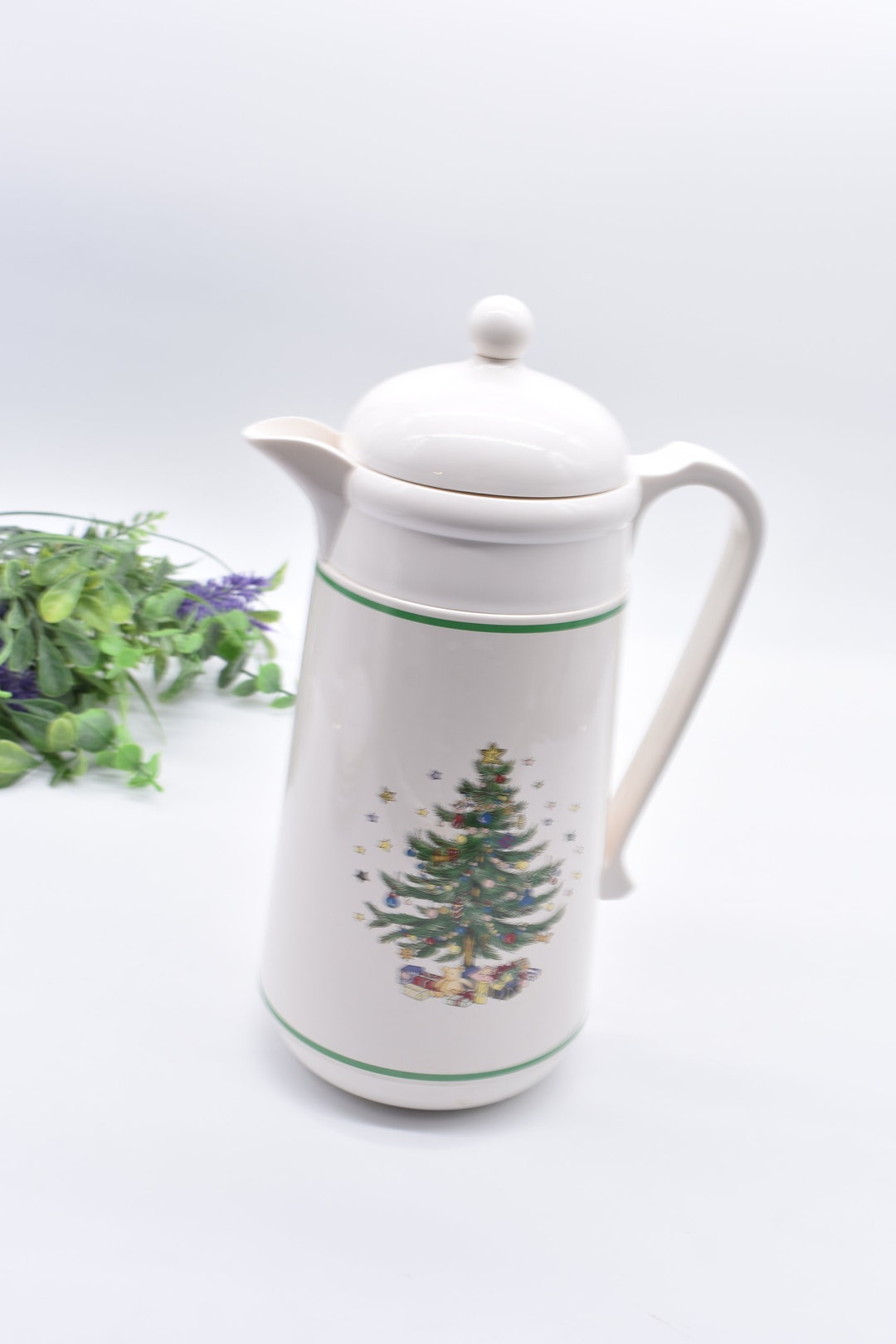 Vintage NIKKO Happy Holidays Thermal Carafe, Christmas Coffee Carafe ...