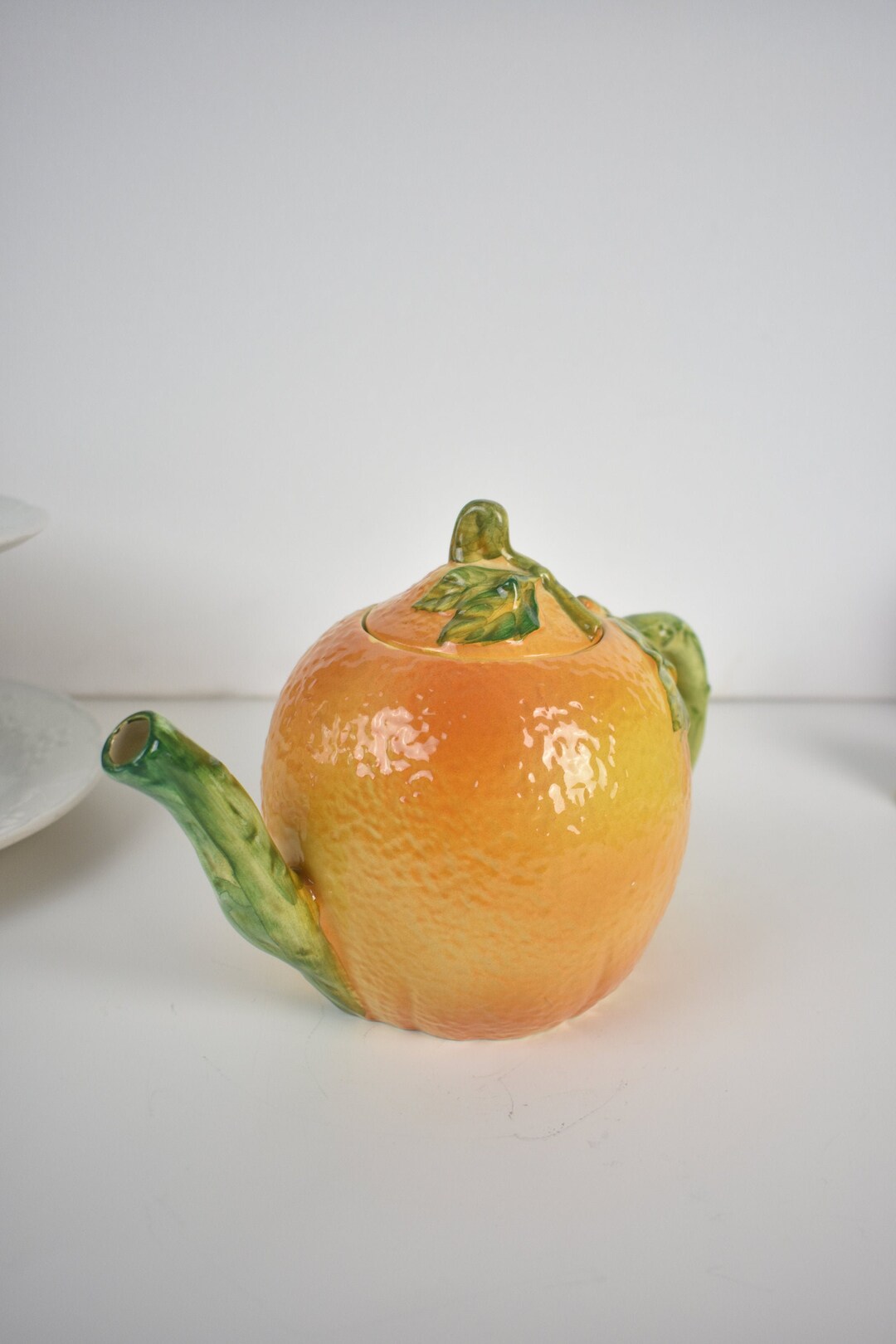 Ceramic Tea Pot, Unique Orange Teapot, Ceramics, Arts and Crafts ...