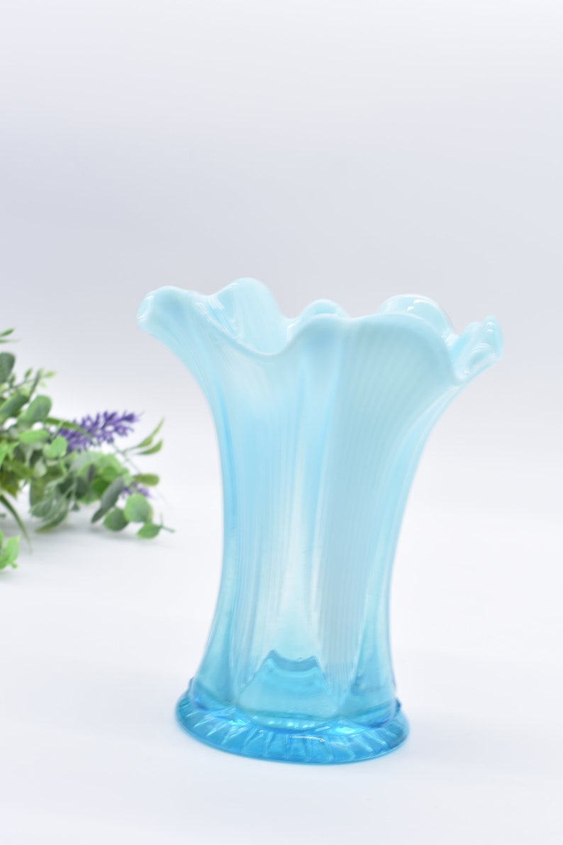 Aqua Blue Glass Vase Turquoise Blue Art Glass Vase - Etsy