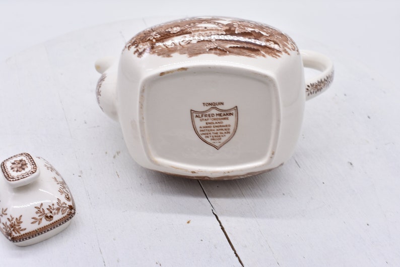 Vintage Teapot "tonquin" Brown by Alfred Meakin, Brown Transferware ...