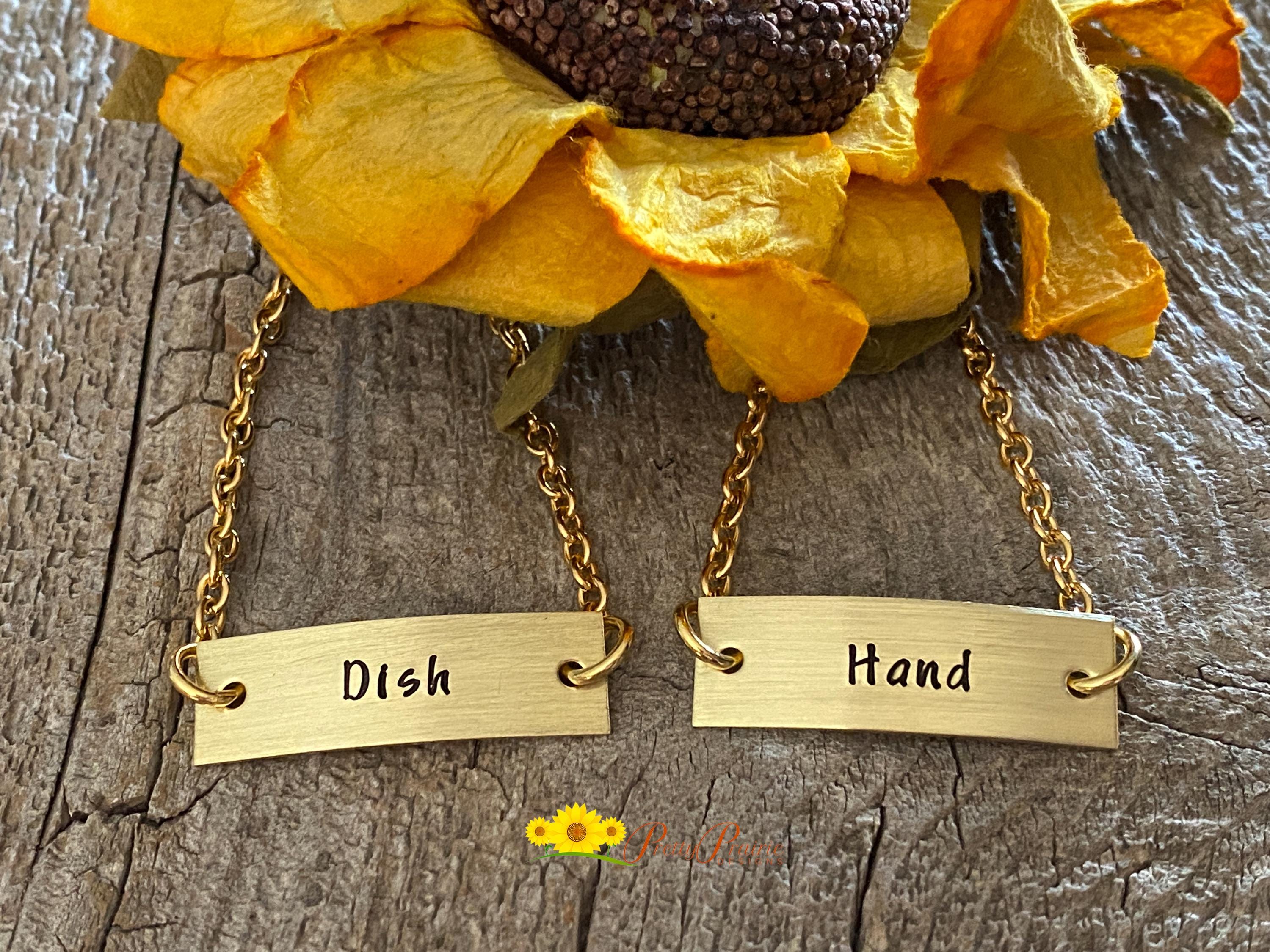 Gold Soap Dispenser Labels, Brass Mason Jar Tags, Hand Stamped Bathroom ...