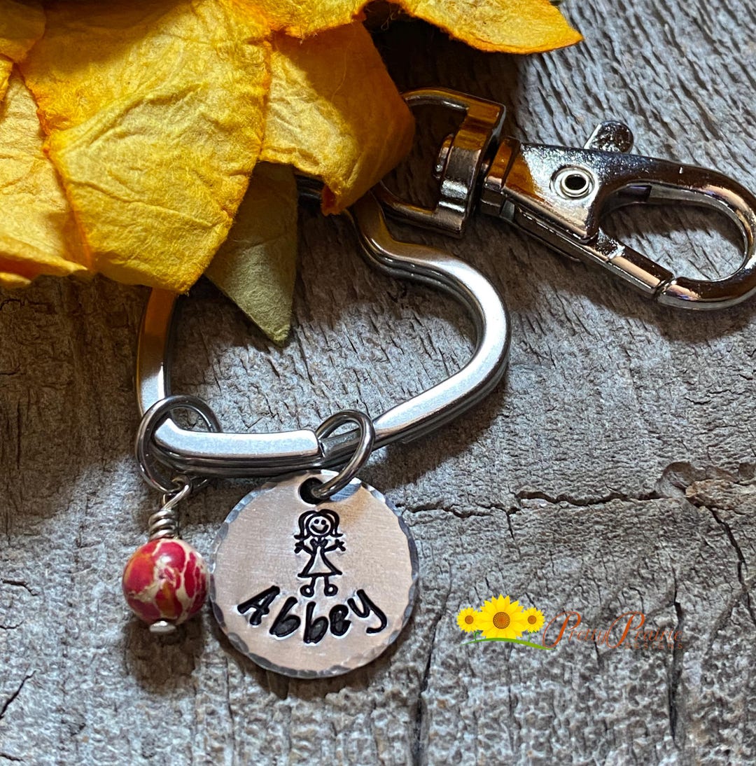 Personalized Stick Figure Keychain, Stick Figure Backpack Tag, Hand ...