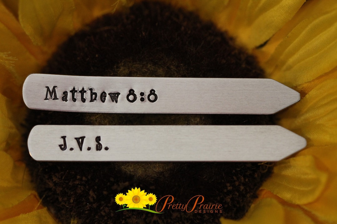 Bible Verse Collar Stays, Personalized Collar Stays, Hand Stamped ...
