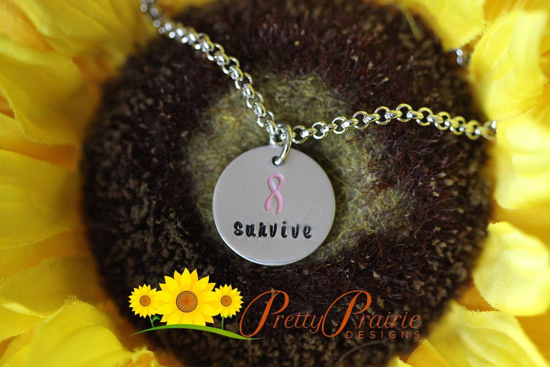 Cancer Survivor Necklace, Breast Cancer Awareness, Cancer Ribbon ...