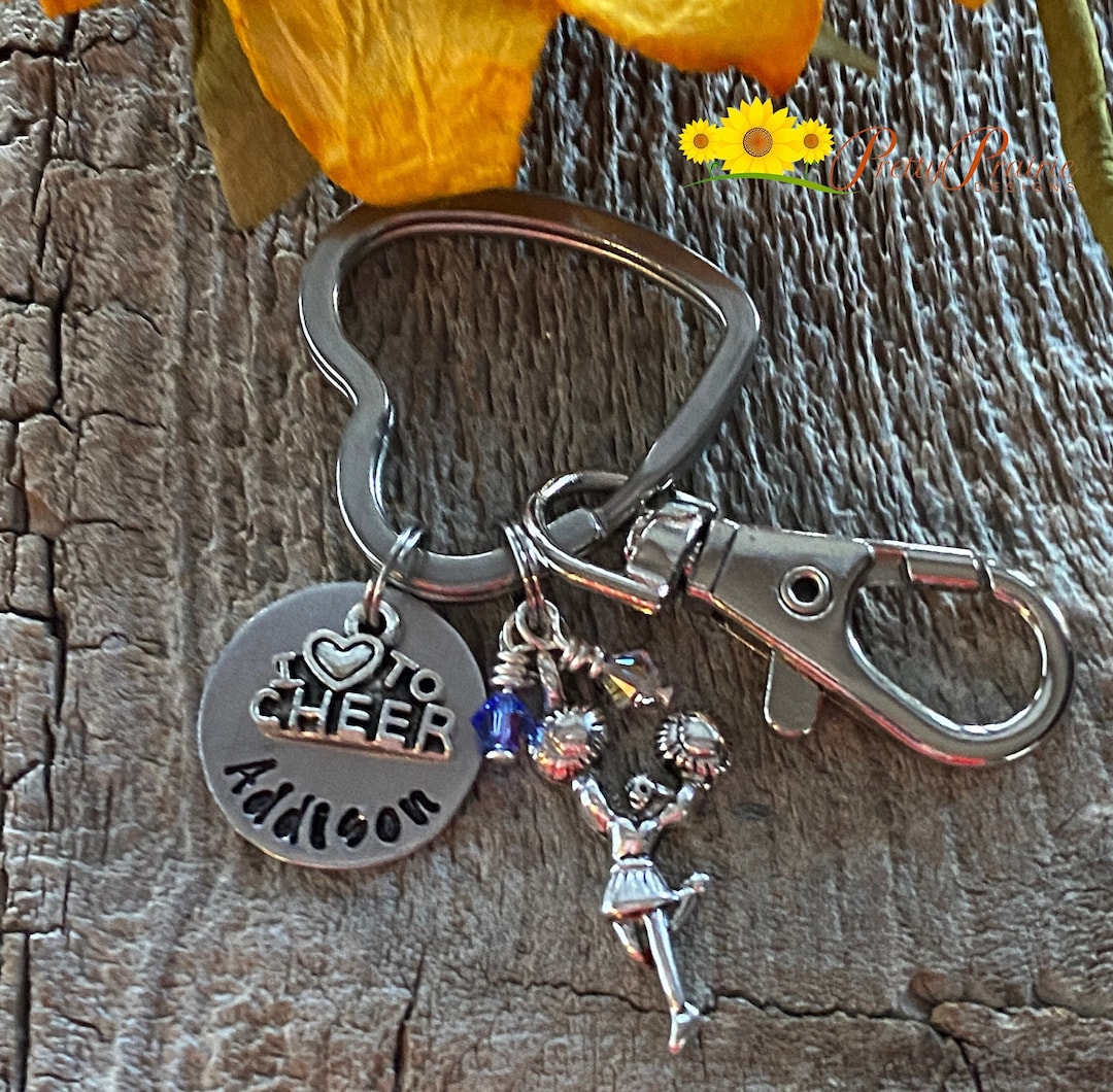 Cheerleader Keychain, Personalized, Cheer Team Gift, Varsity or JV ...