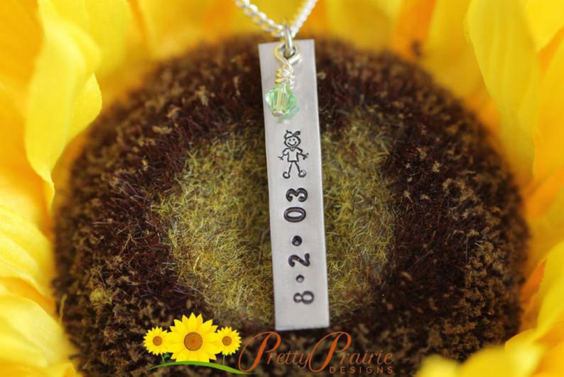 Stick Figure Adoption Necklace, Gotcha Jewelry, Birthday Gift, Children ...