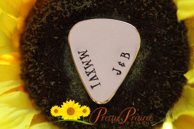 Roman Numeral Guitar Pick Hand Stamped Pick Anniversary Gift - Etsy