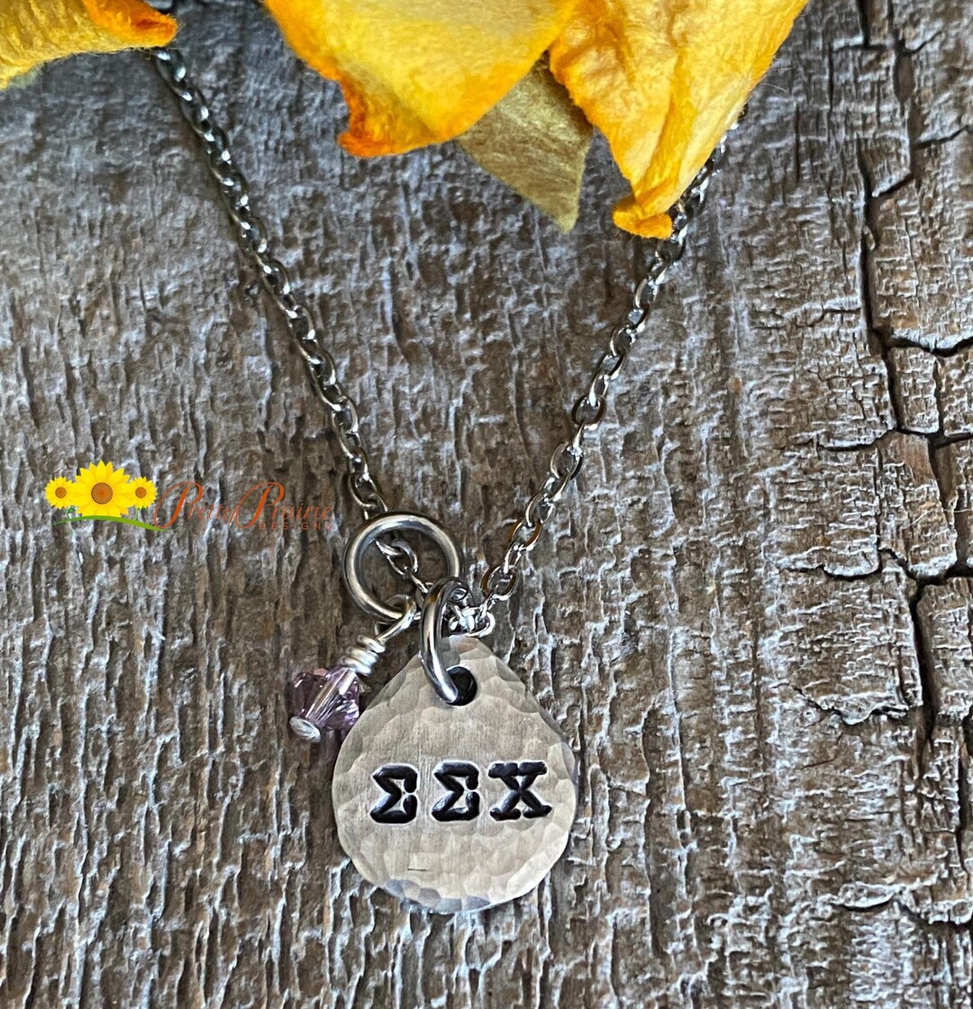 Custom Greek Letter Teardrop Necklace, Sorority Jewelry, College ...