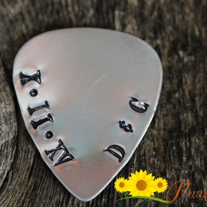 Roman Numeral Guitar Pick, Hand Stamped Pick, Anniversary Gift for ...