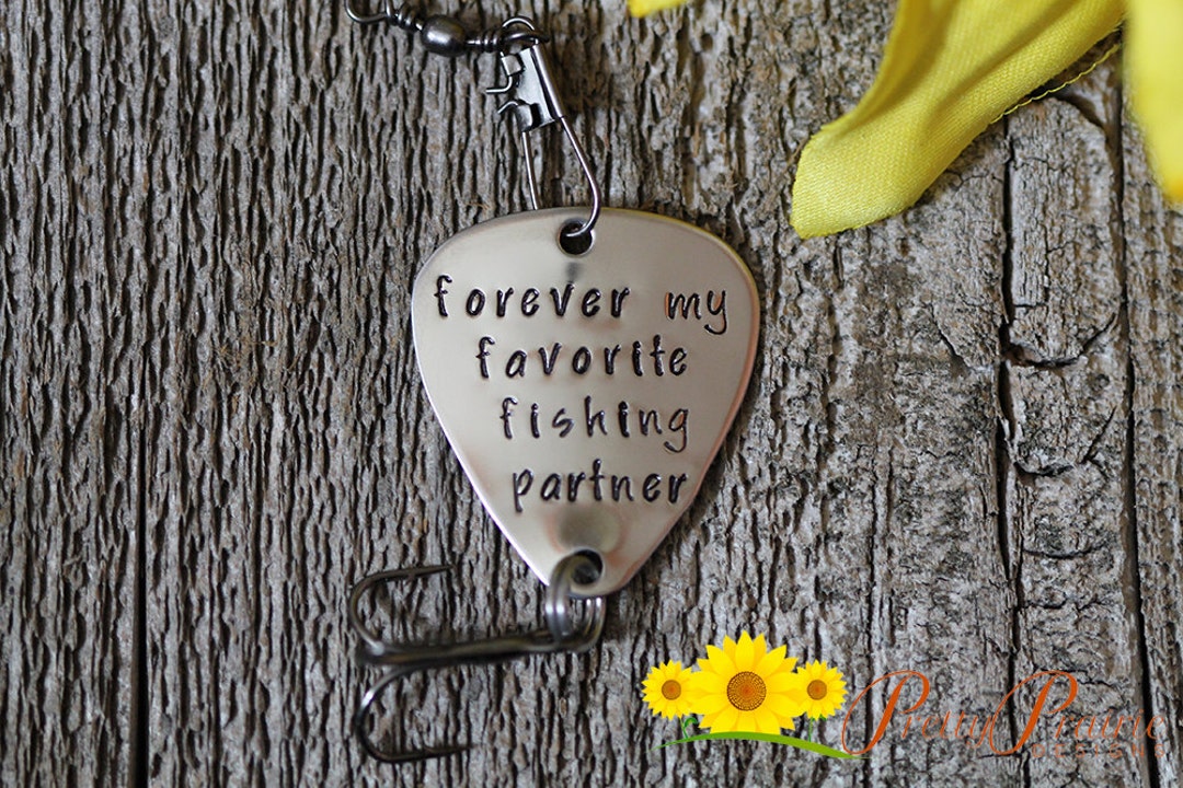 Forever My Favorite Fishing Partner Lure, Hand Stamped Fishing Lure ...