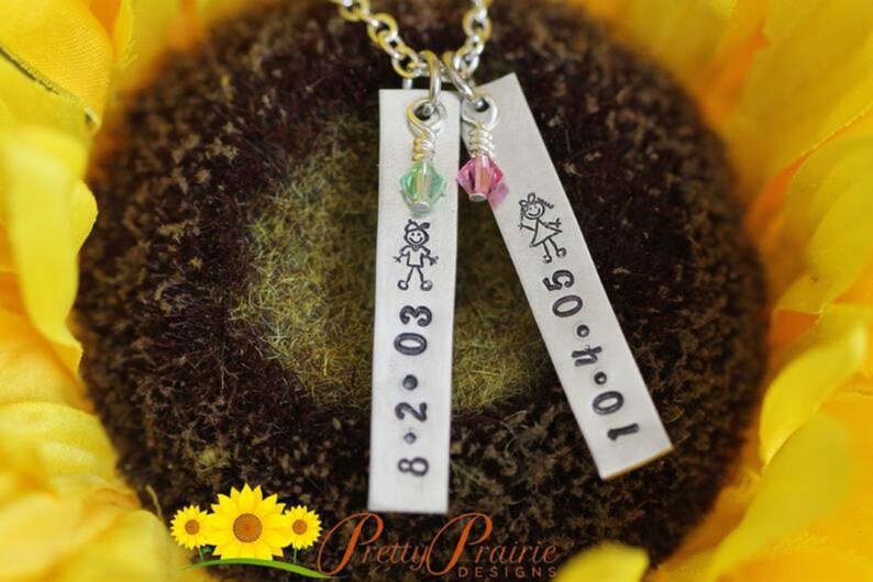 Stick Figure Adoption Necklace, Gotcha Jewelry, Birthday Gift, Children ...