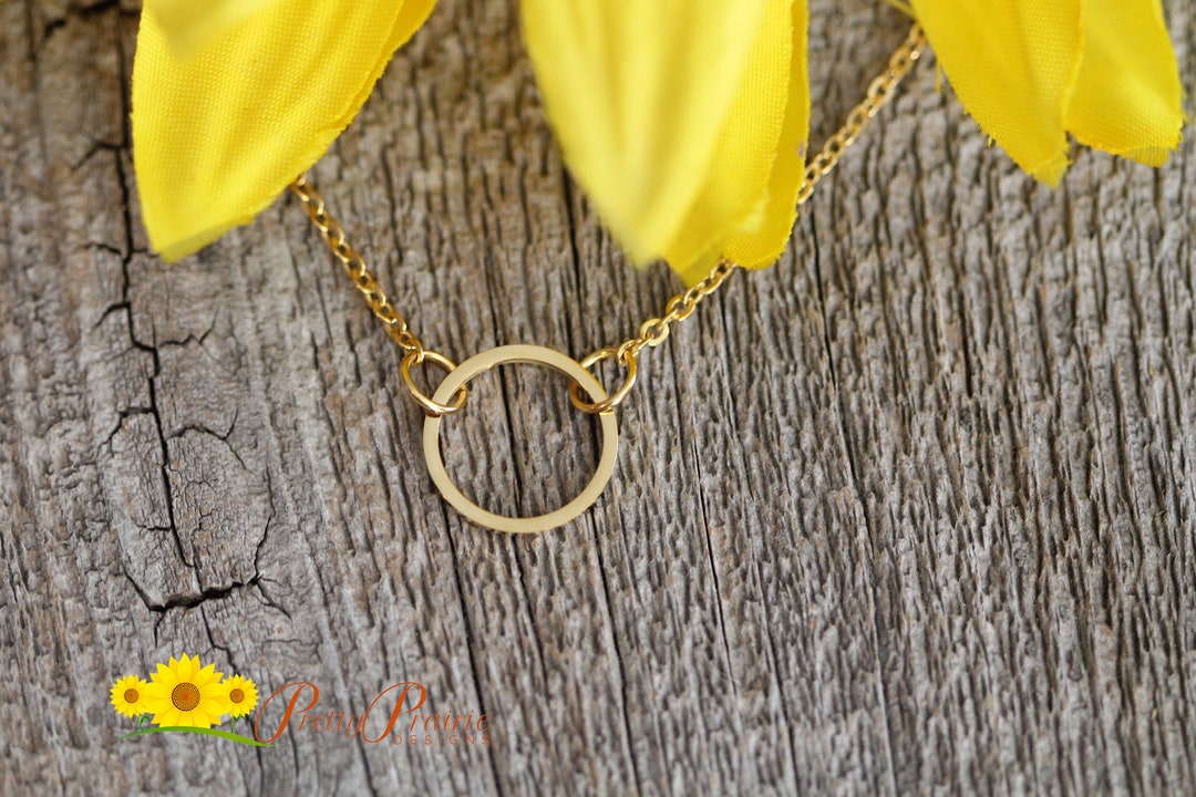 Gold Karma Necklace, Rose Gold Eternity Necklace, Silver Circle Jewelry ...