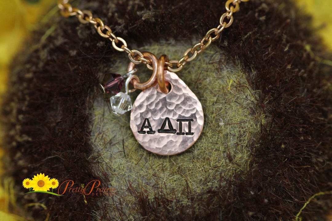 Sorority Teardrop Necklace, Greek Letters, College Daughter Gift ...