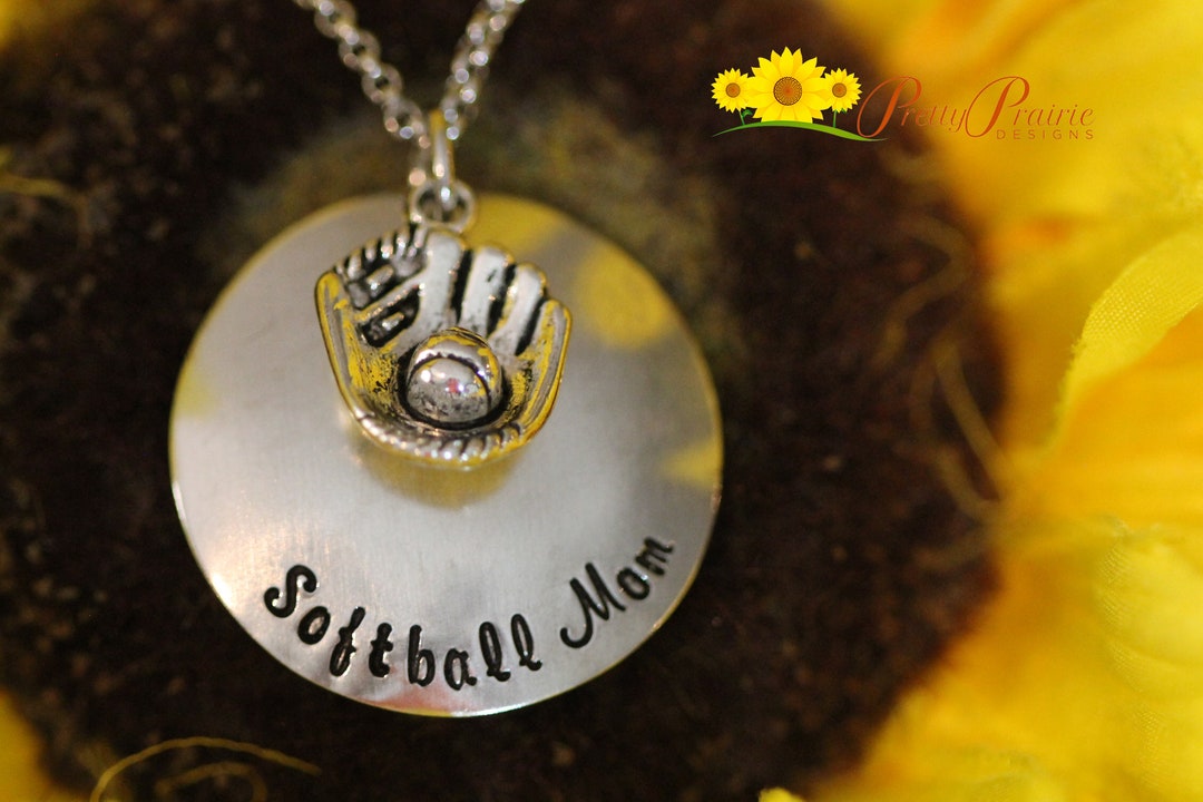 Softball Mom Necklace, Softball Grandma, Softball Keychain, Softball ...