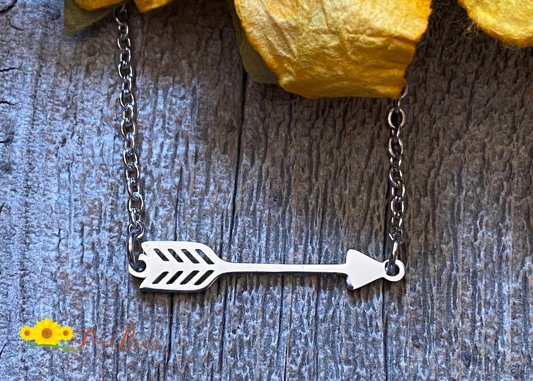 Horizontal Arrow Necklace, Arrow Bracelet, Protection Charm, Teen Gift ...