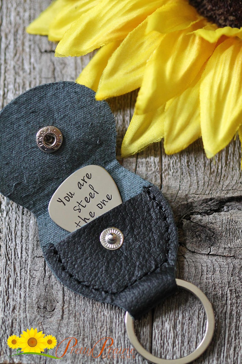 Individual Leather Guitar Pick Case Keychain Holder - Etsy